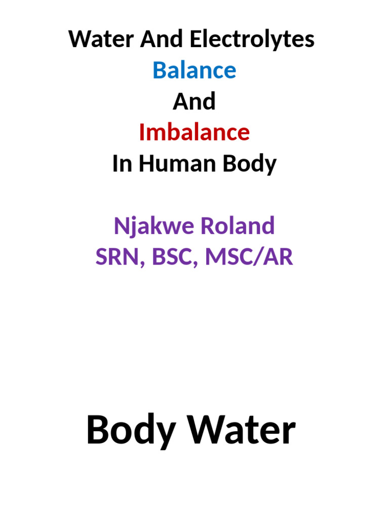 Water and Electrolyte Balance in Humans | PDF | Edema | Dehydration