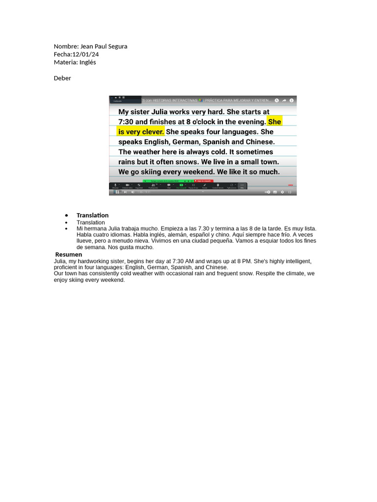 Deber de Ingles Jean Paul Segura | PDF
