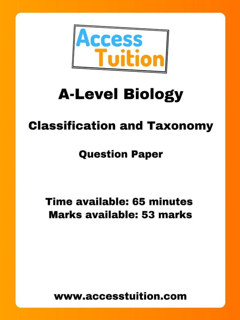 Classification and Taxonomy QP | PDF | Genetics | Species