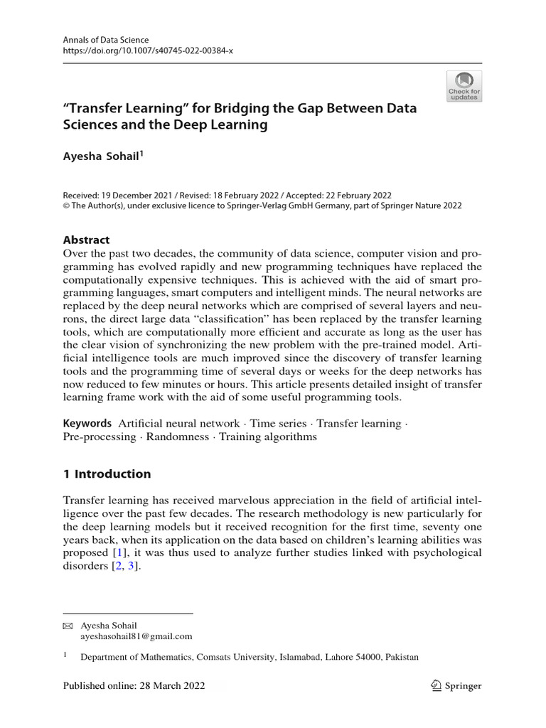 Transfer Learning in Deep Learning | PDF | Deep Learning | Artificial Neural Network