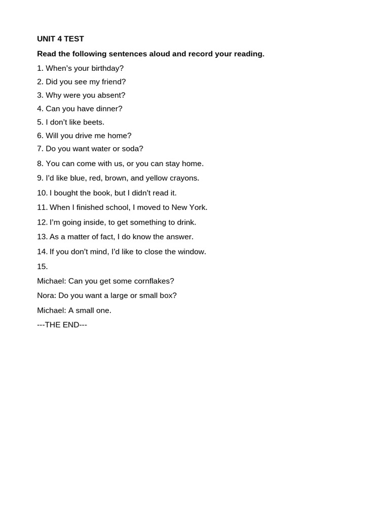 Unit 4 Test 2021 Pdf
