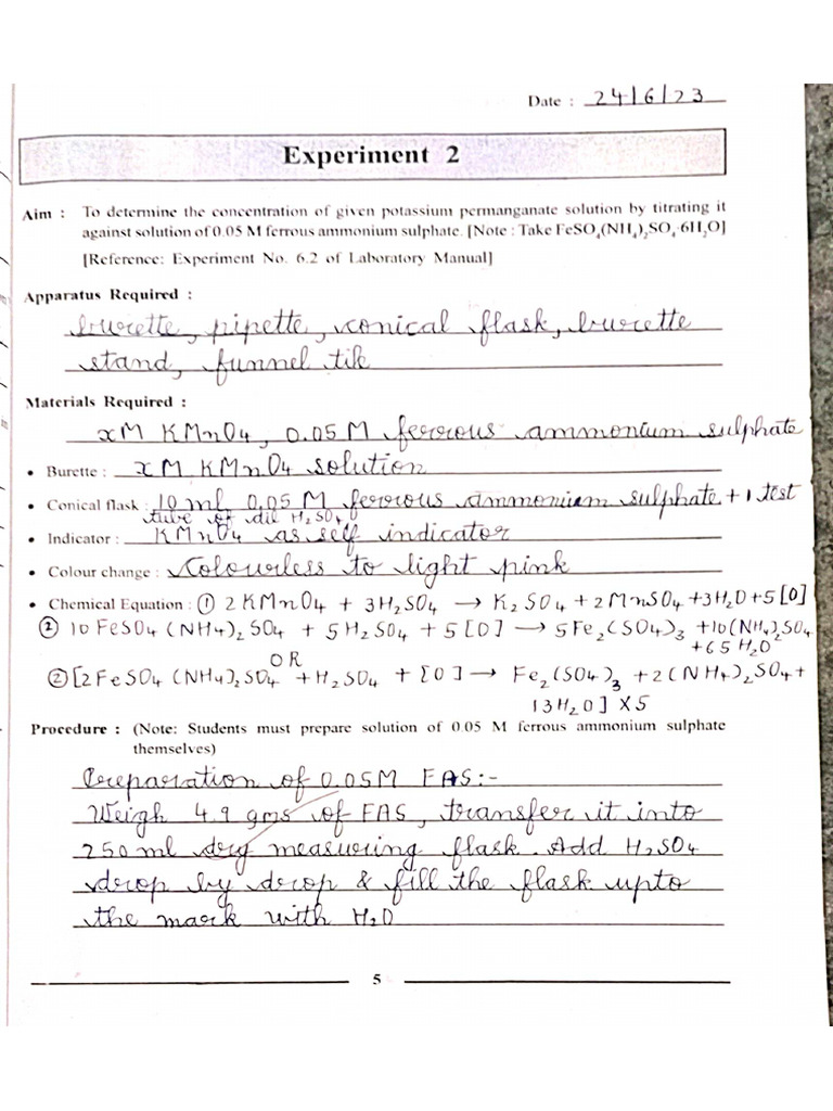 Chemistry experiment 2(2) | PDF