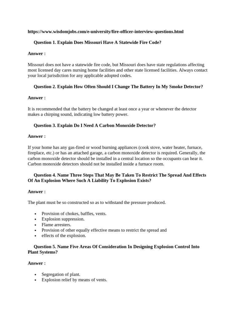 Fire Officer Interview Questions Guide | PDF | Fires | Welding