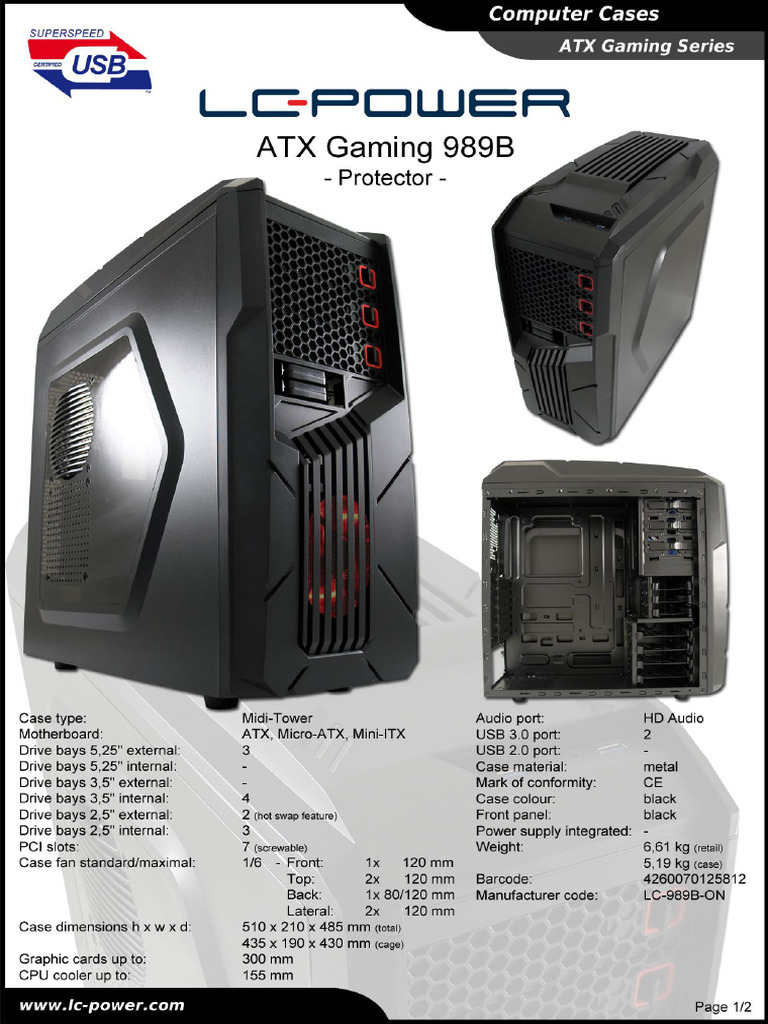 ATX Case - LC-POWER - PROTECTOR - 989B - Datasheet | PDF