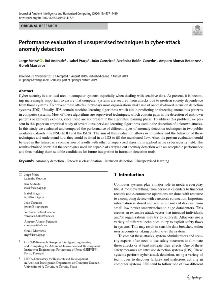 Unsupervised Cyber-Attack Detection | PDF | Machine Learning | Cluster Analysis