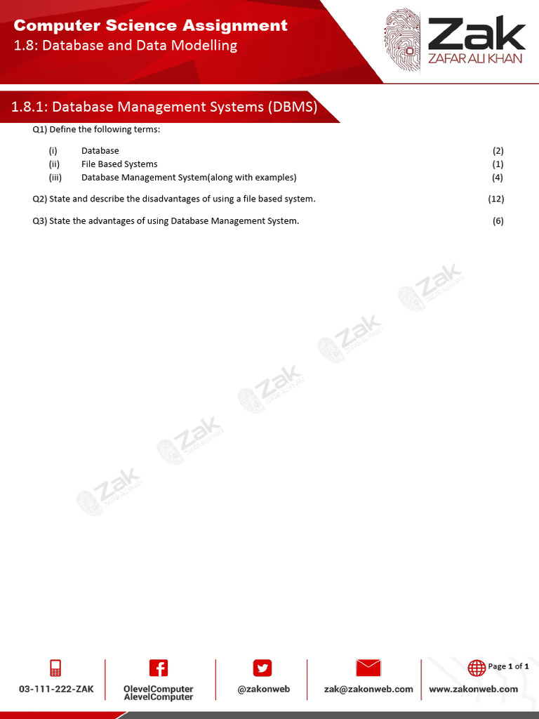 Assignment1 DBMS(AS-Level) | PDF