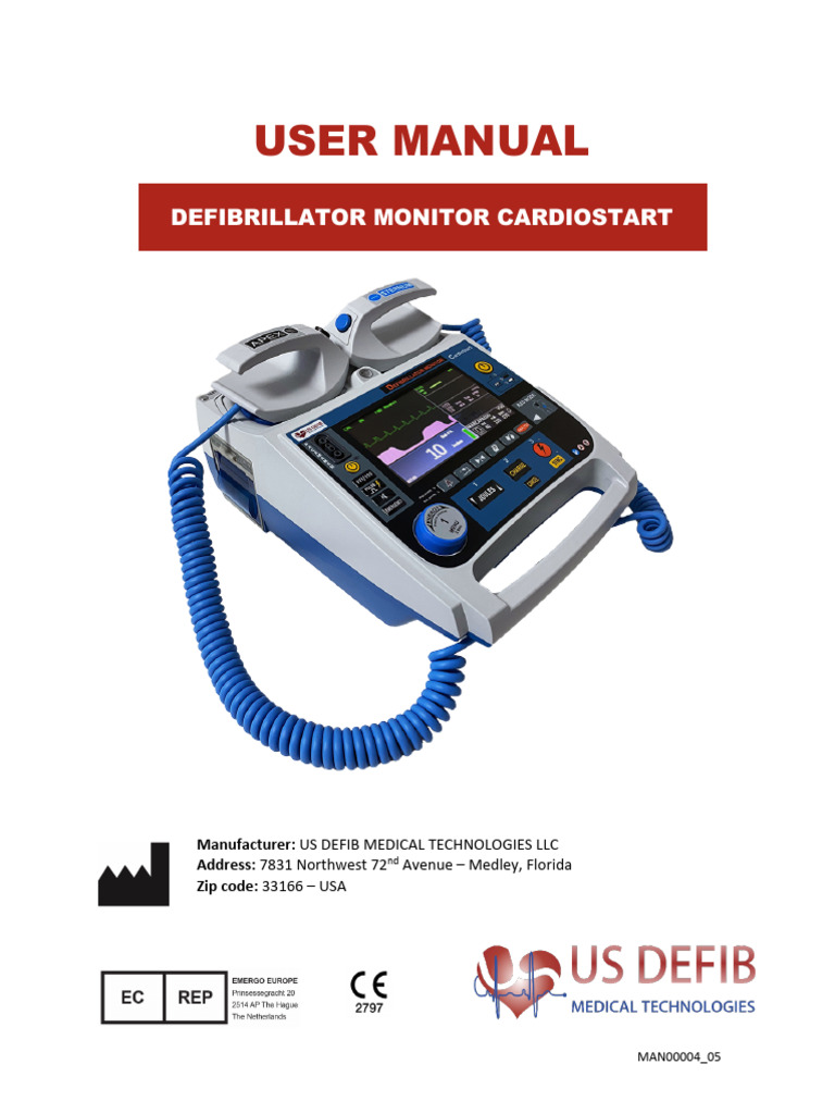 CARDIOSTART Defibrillator User Manual | PDF | Electrocardiography ...
