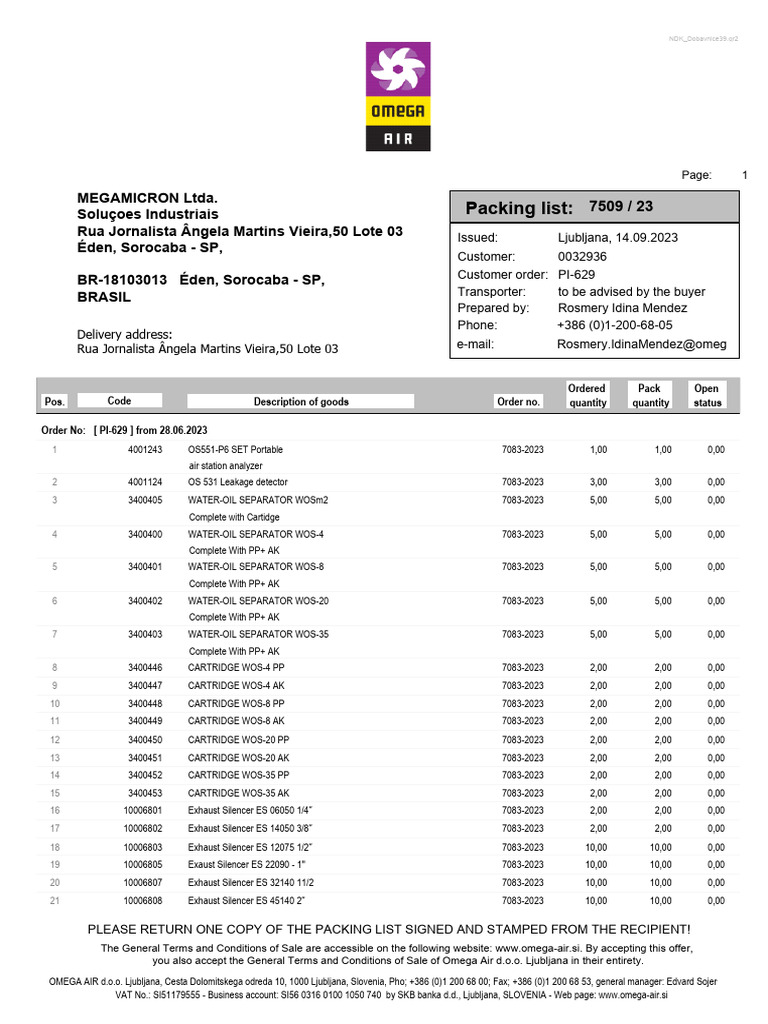 Dobavnica 0032936 2 2023 OT 7509 | PDF