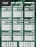 Army Roster, Blank, 8th Ed