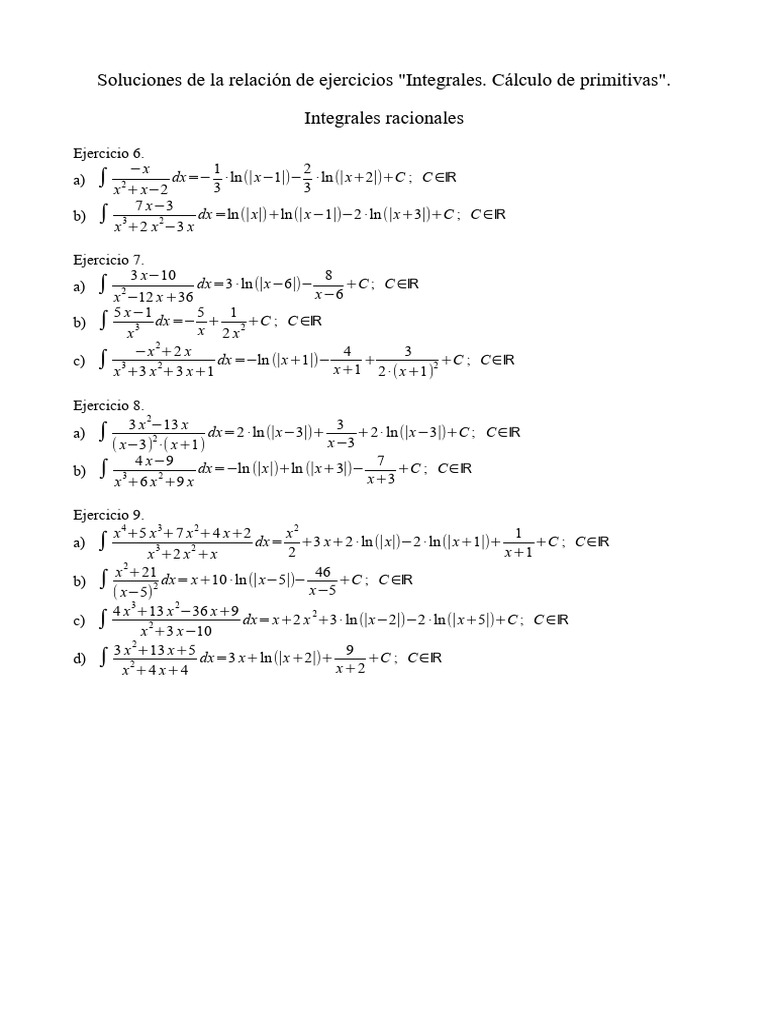 Soluciones Integrales Racionales | PDF