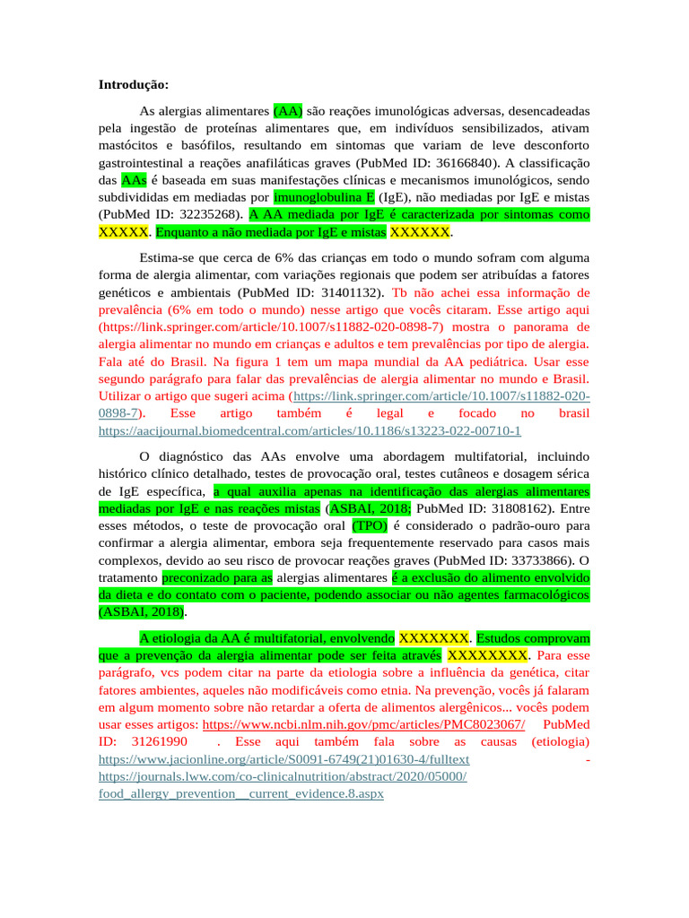 Introdução e Metodologialergias - Considera. Tafnes | PDF | Alergia ...