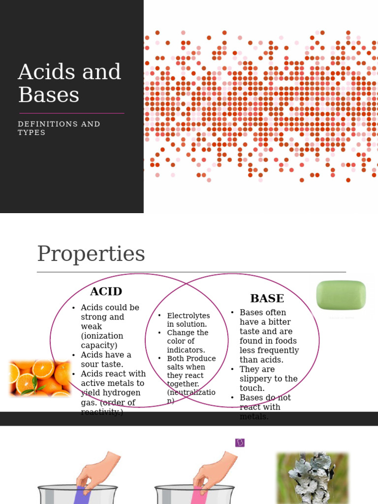Acids and Bases - Definitions 11th | PDF | Acid | Chemical Reactions