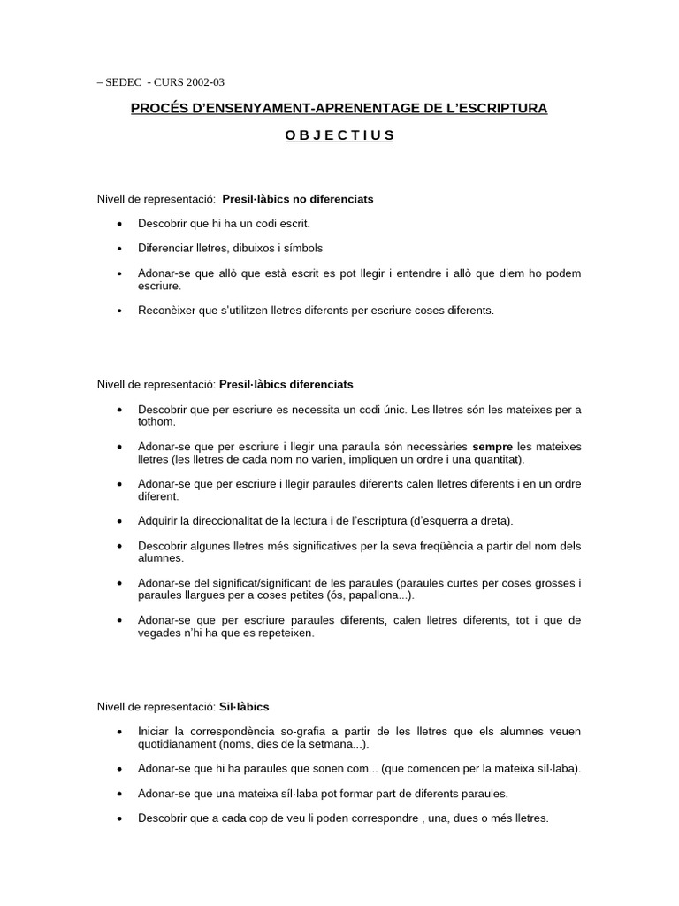 Objectius Etapes | PDF