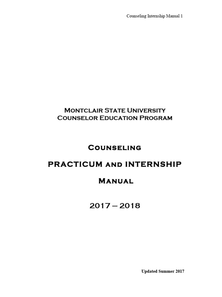 Counseling Internship Manual Overview | PDF | Counseling Psychology