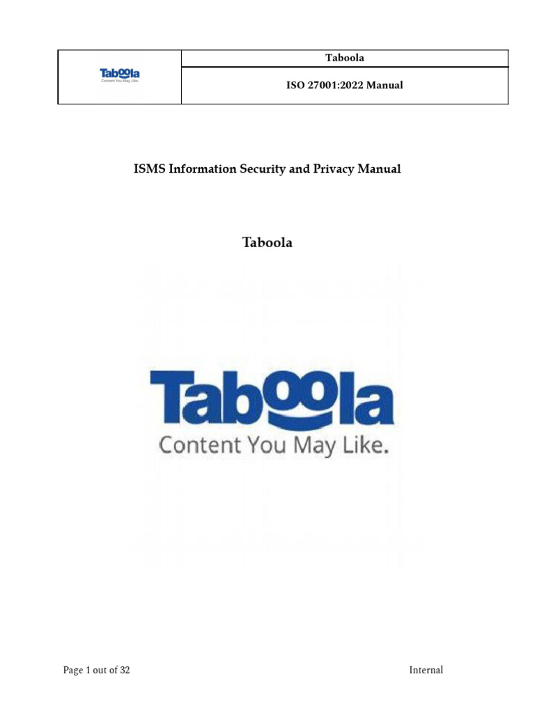 Isms Information Security and Privacy Policy 2024 Version | PDF | Information Security ...