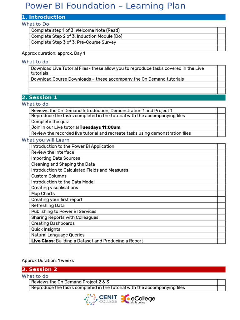 Learning Plan Power BI | PDF | Computing | Information Technology ...