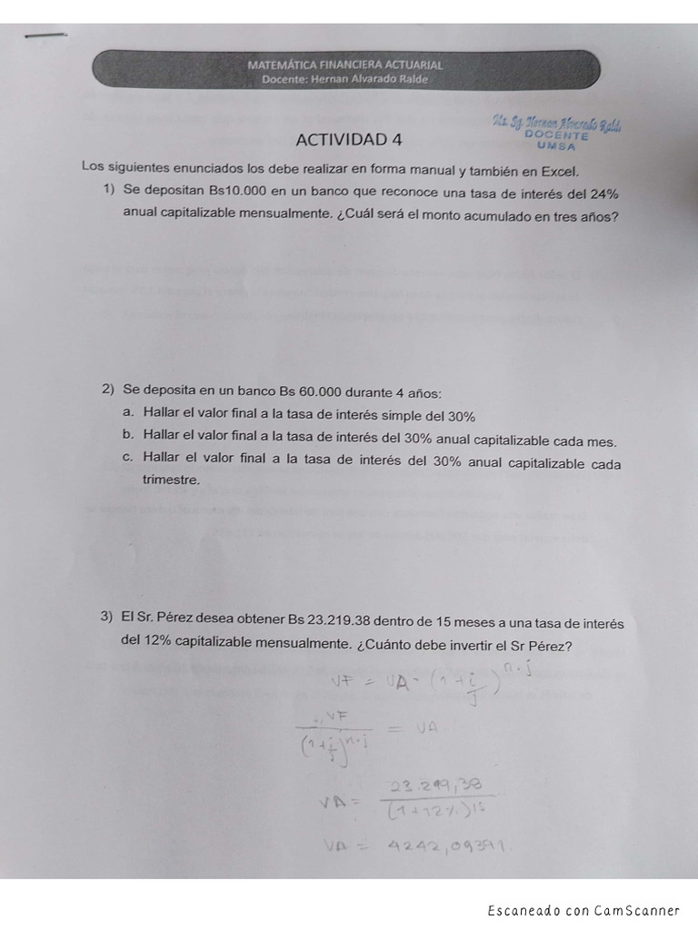 Actividad 4 Mate Fin | PDF