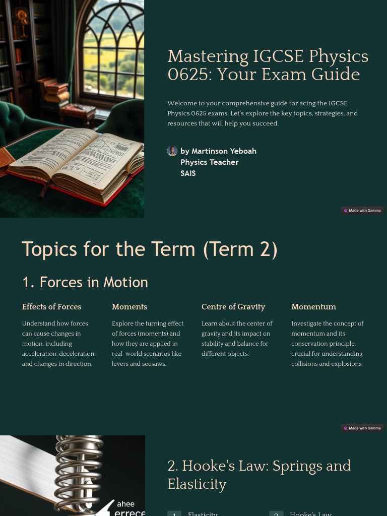 IGCSE Physics 0625 Exam Success Guide | PDF | Force | Momentum
