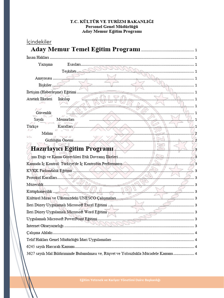 Eğitim Programı | PDF