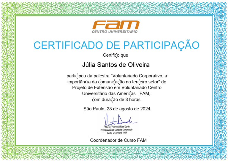 Certificado de Horas Complementares | PDF
