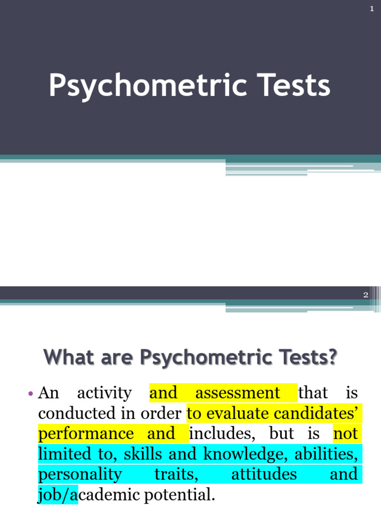 Understanding Psychometric Tests in Recruitment | PDF | Psychometrics ...
