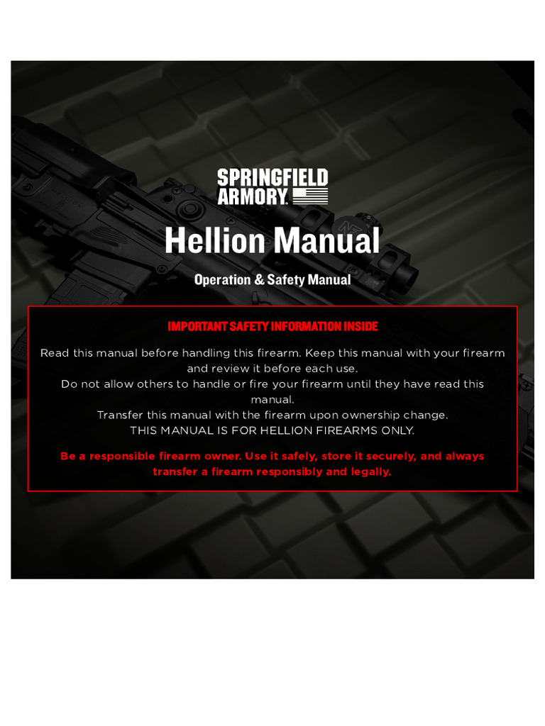 Hellion Manual 179f691f48a88929d50e26adf484ff1e | PDF | Firearms | Magazine (Firearms)