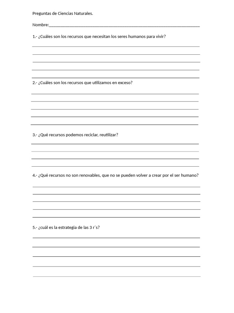 Preguntas de Ciencias Naturales | PDF