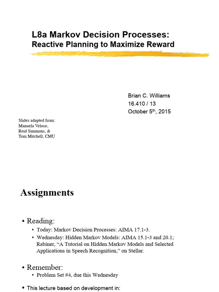 Markov Decision Processes Overview | PDF | Algorithms | Applied Mathematics