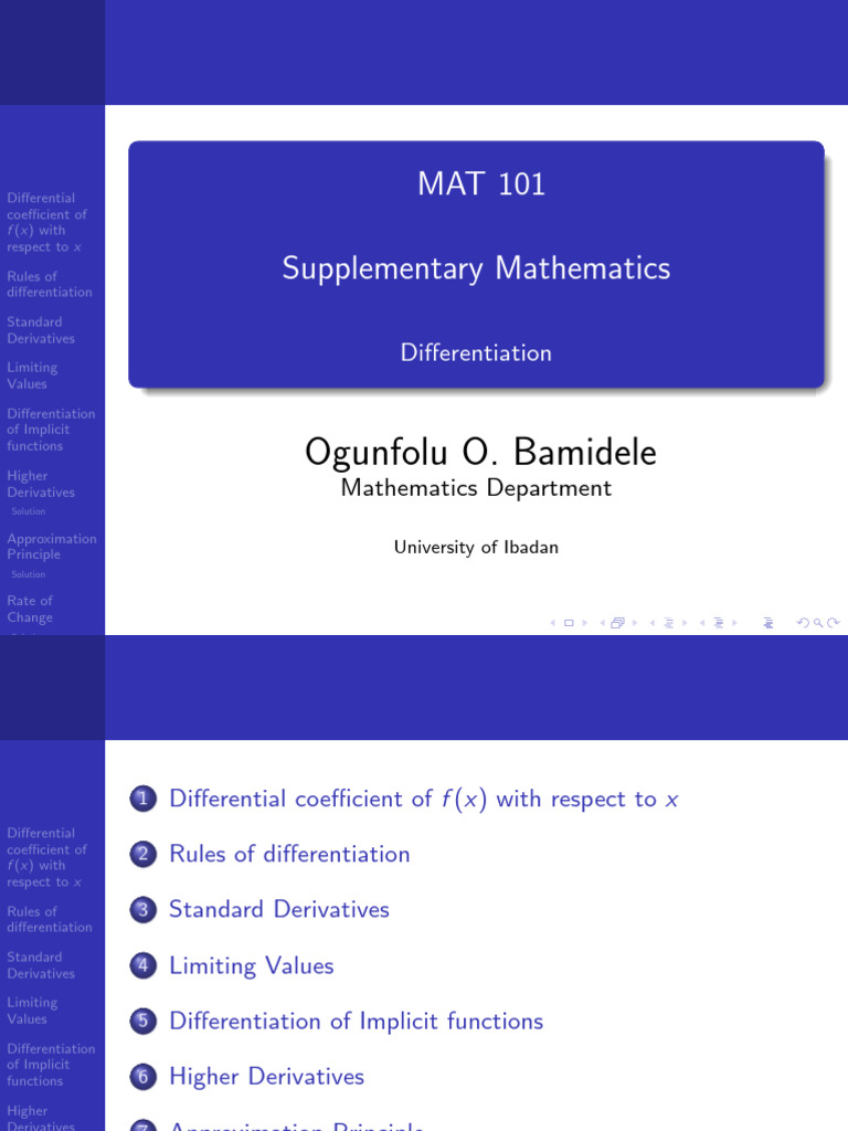 Differentiation (1) | PDF | Derivative | Function (Mathematics)