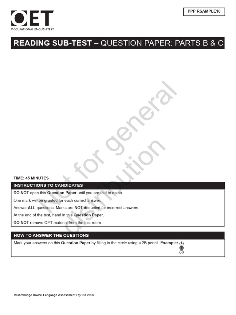 PPP Reading Test 10 Parts BC Question Paper | PDF | Organ Donation ...