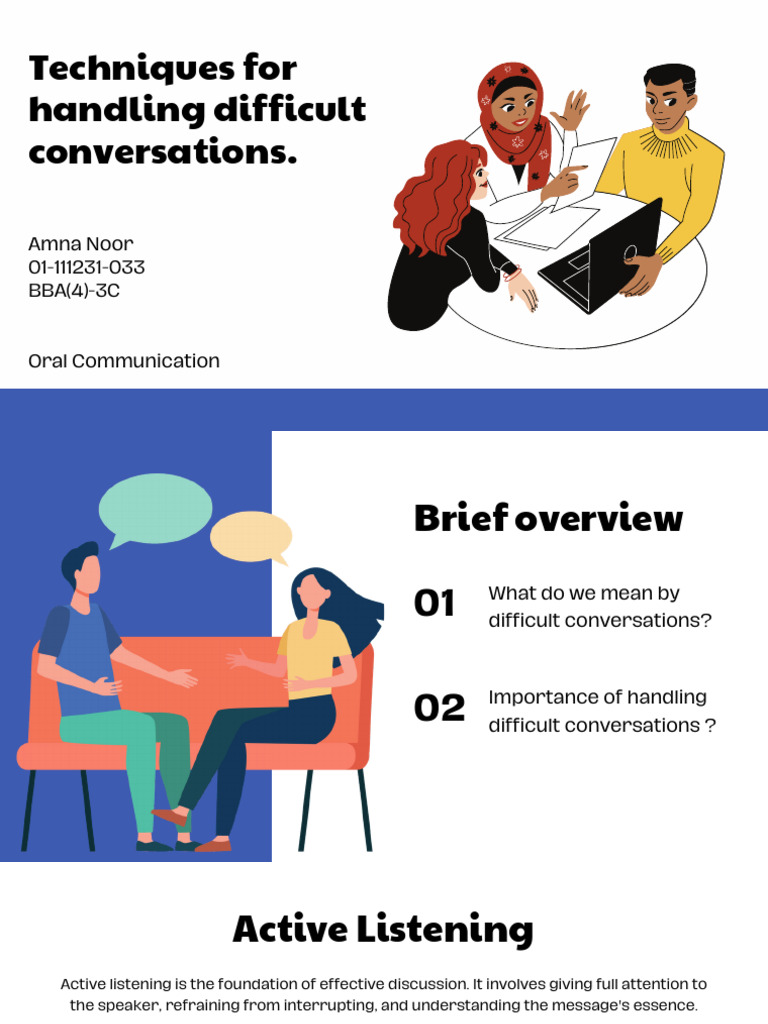 Techniques for Handling Difficult Conversations | PDF
