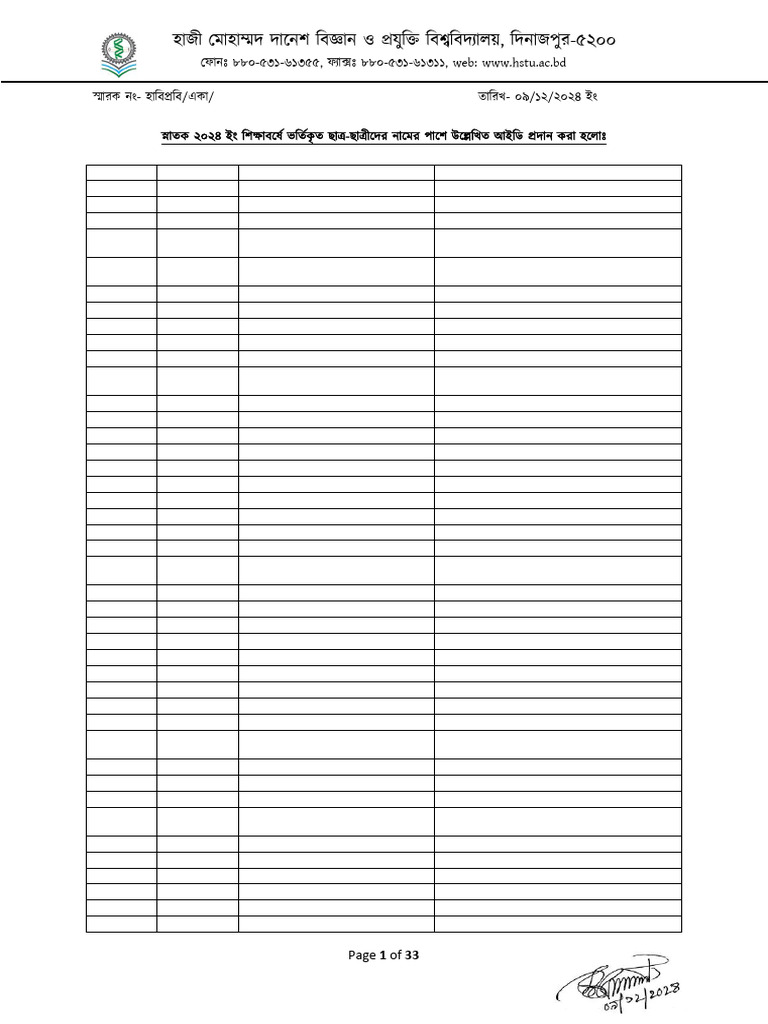 Student List Id 2024 1 | PDF