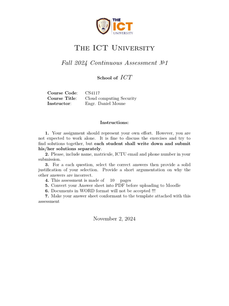 CS 4117 Class 1 Continuous Assessment 1 (1) | PDF