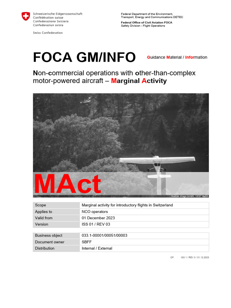 Foca GM Info - Nco Marginal Activity | PDF | Visual Flight Rules ...