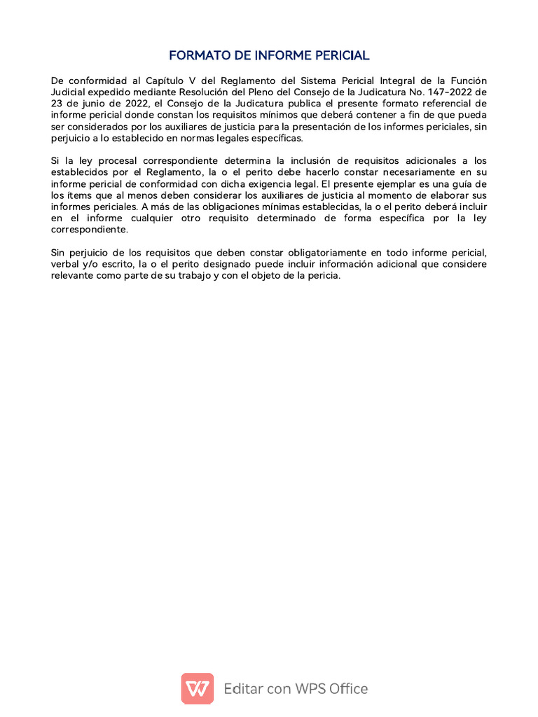 Formato Informe Pericial 2023 | PDF | Testigo experto | Experto