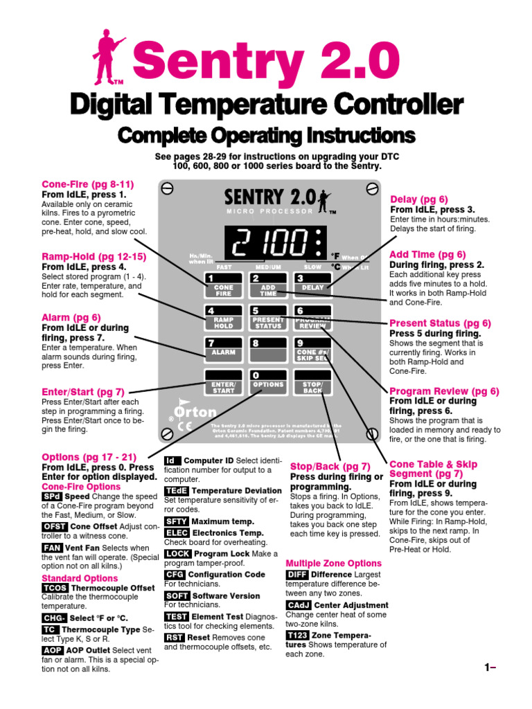 Sentry 2.0 Digital Temperature Controller Complete Operating ...