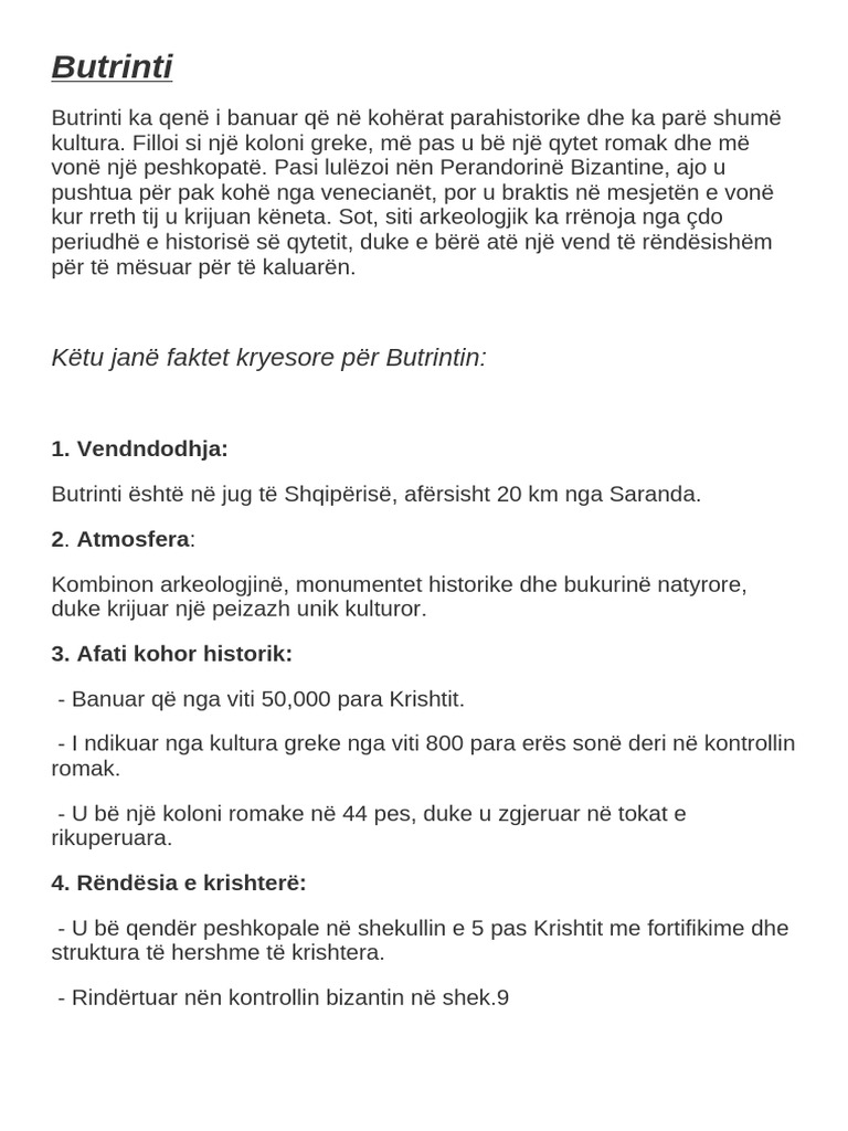 BUTRINTI | PDF