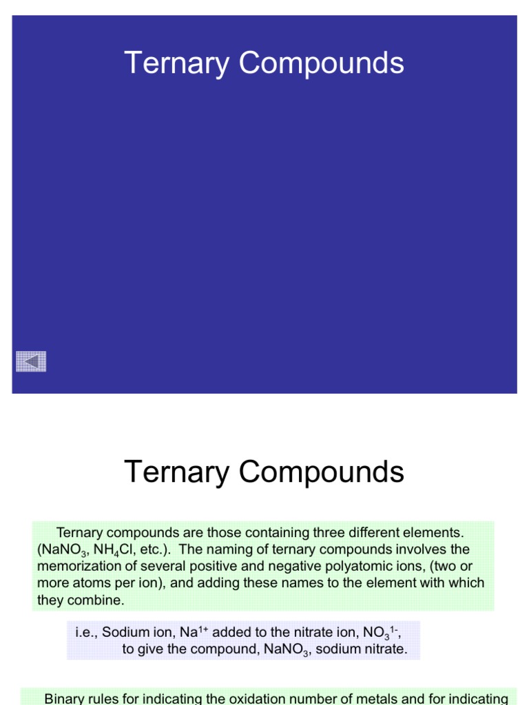 Ternary Compounds | PDF | Chemical Compounds | Ion
