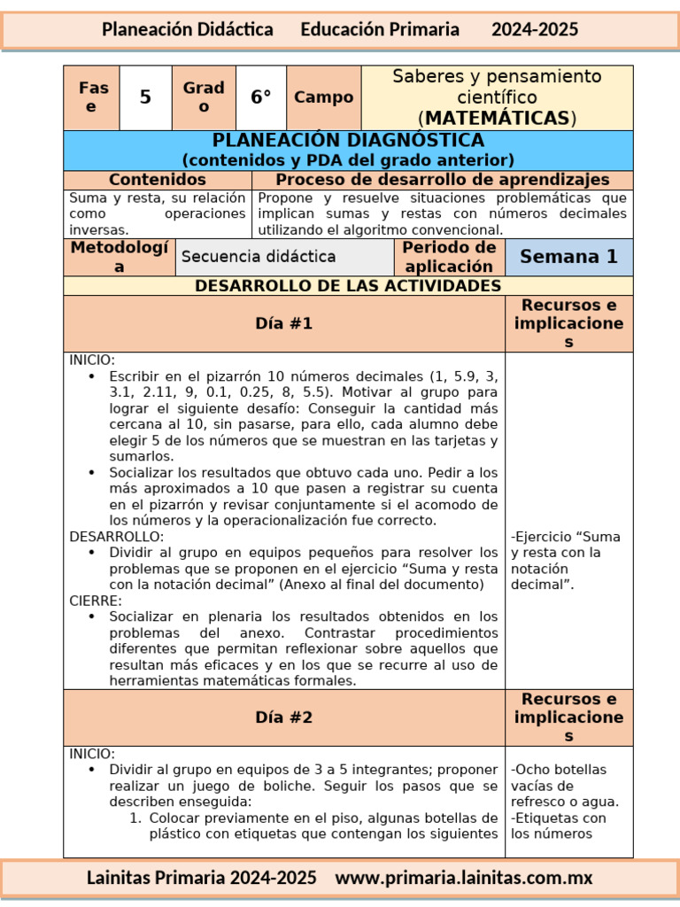 6To Grado Septiembre – Planeación y cuadernillo semana 2 y 3 Sexto ...
