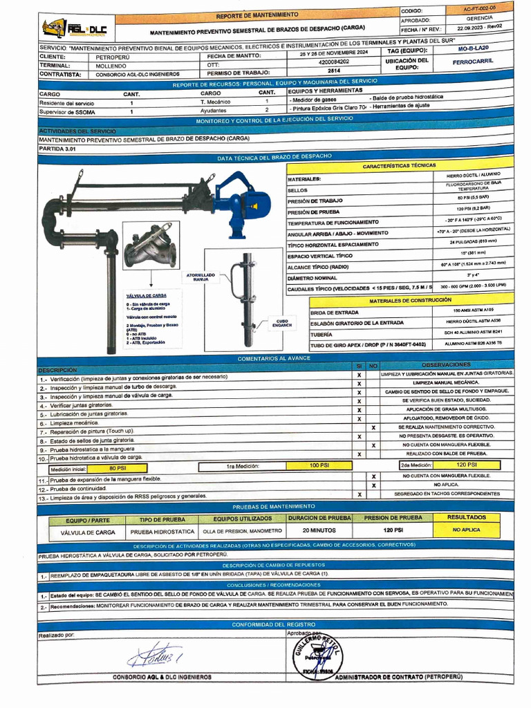 Partida 3.01 - Mo - Mantto Brazo FFCC (Mo-B-La20) | PDF
