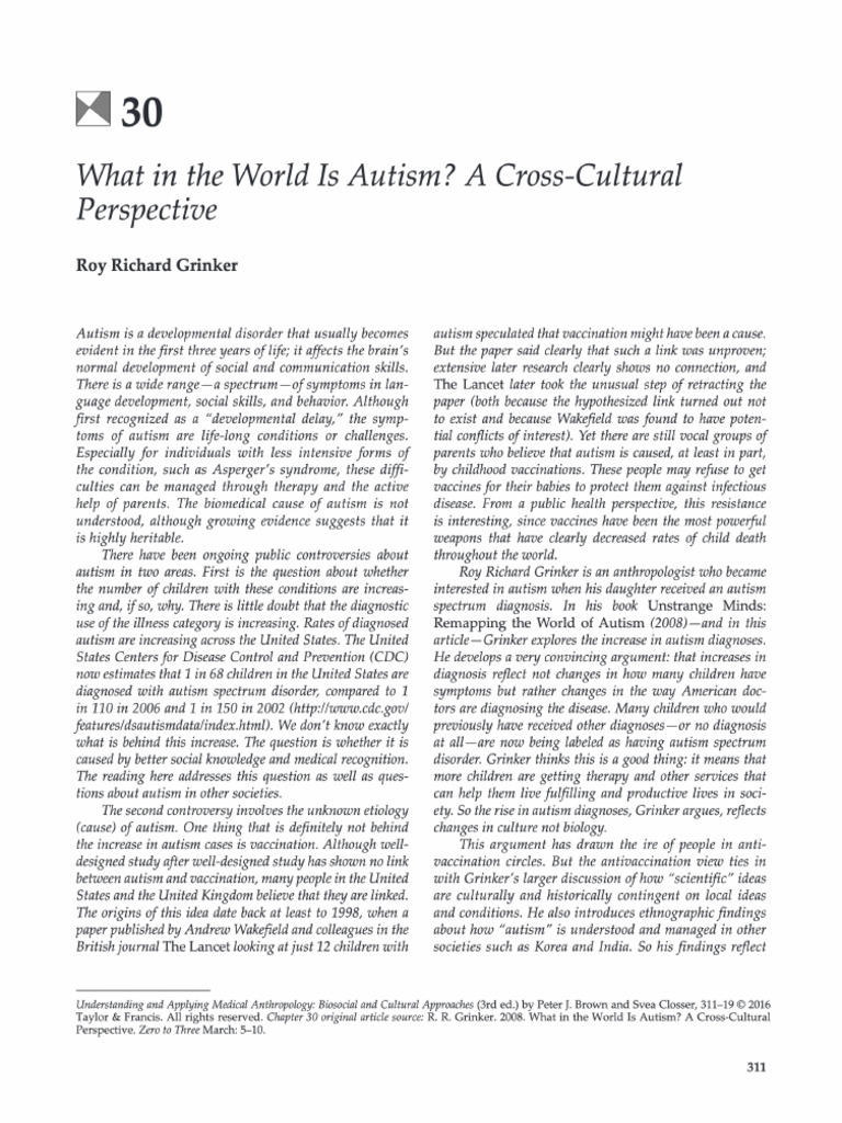 Chapter 30 - What in The World Is Autism? A Cross-Cultural Perspective ...