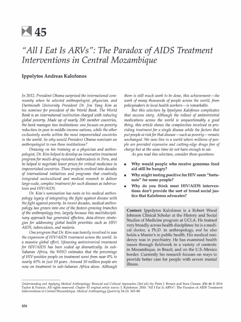 Chapter 45 - "All I Eat Is ARVs" - The Paradox of AIDS Treatment ...