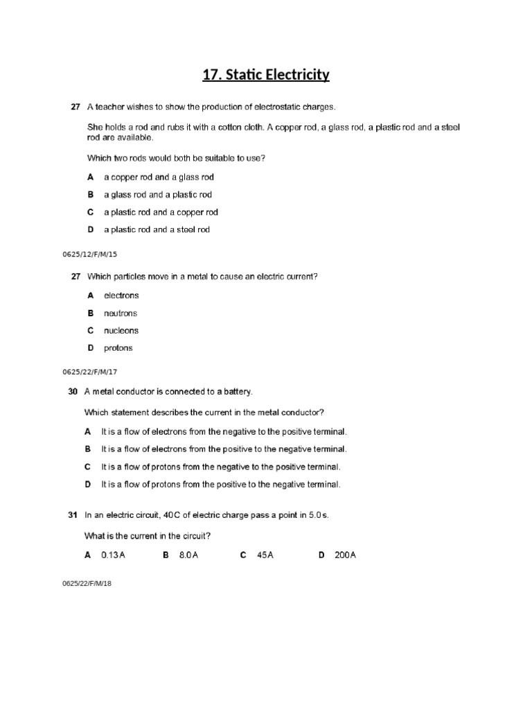 Understanding Static Electricity Concepts | PDF