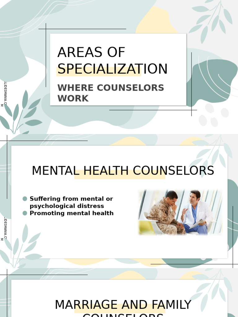 12 DIAS Area of Specialization | PDF | Mental Health | Patient