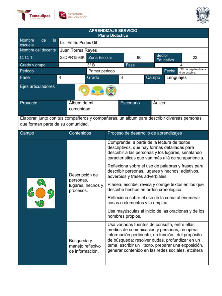 Planeacion Album de Mi Comunidad 1 | PDF | Adverbio