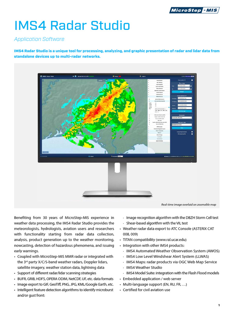 IMS4 Radar Studio_product Sheet | PDF | Radar | Branches Of Meteorology