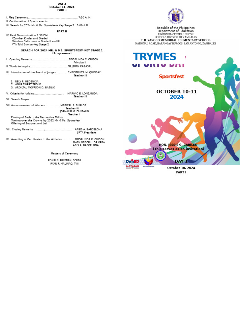 MR Ms Sportsfest Program 24-25 | PDF