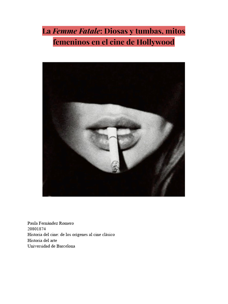 Femme Fatale en el Cine Clásico | PDF | Atenea | Mitología griega