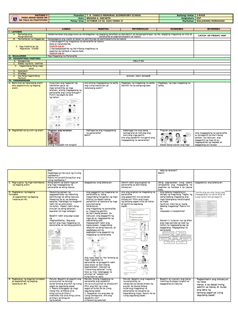 2024-2025 Bridz Q2 W3 Dll-Esp | PDF
