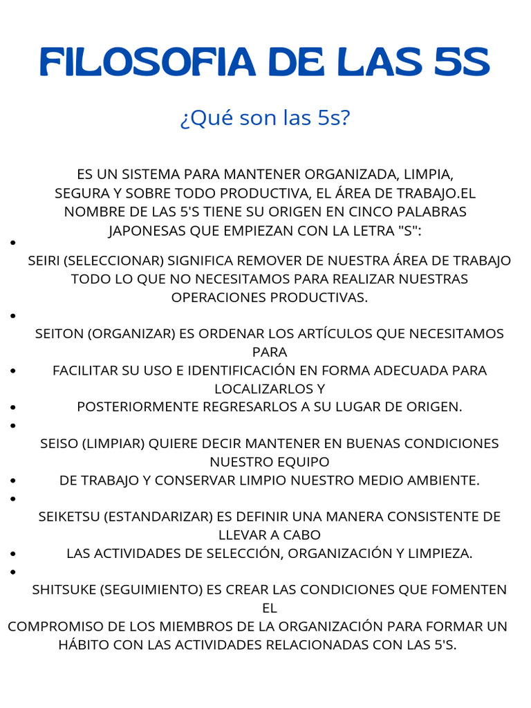 Filosofia de Las 5s PDF | PDF